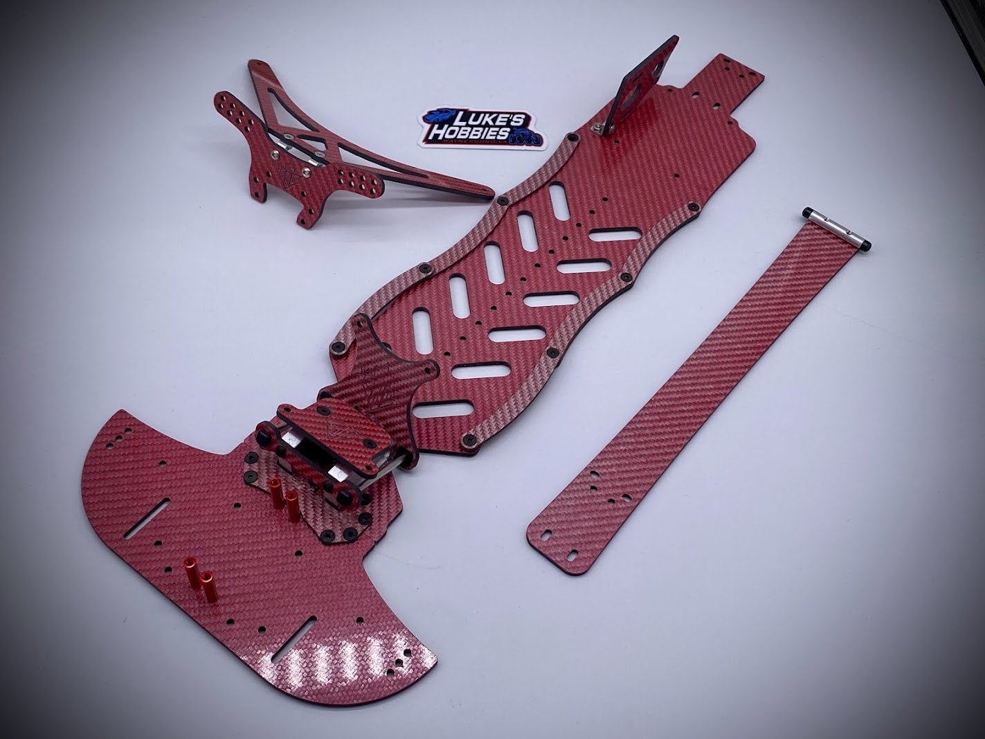 CJC KRD TLR No Prep Carbon Drag Chassis (Red) | Luke's Hobbies