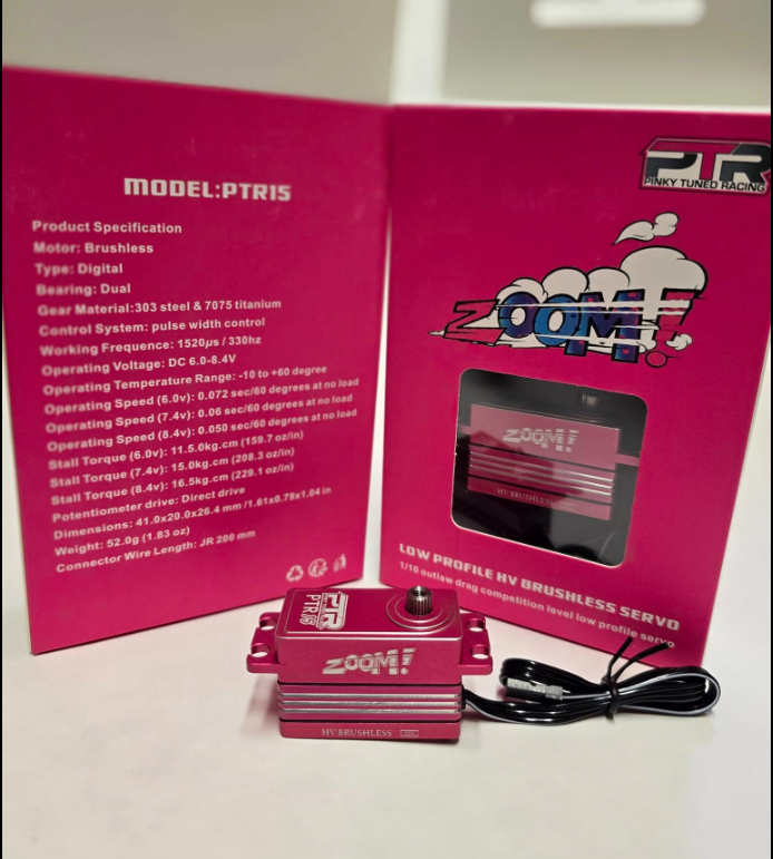 PTR PINKY TUNED RACING Low Profile HV Brushless Servo, Pink Aluminum ...