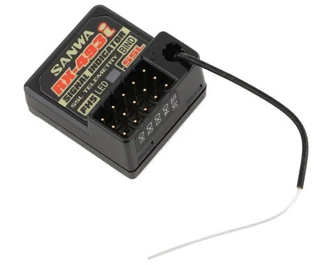 Sanwa/Airtronics RX-493i M17/MT-5 2.4GHz 4-Channel FHSS-5 Telemetry Receiver | Luke's Hobbies