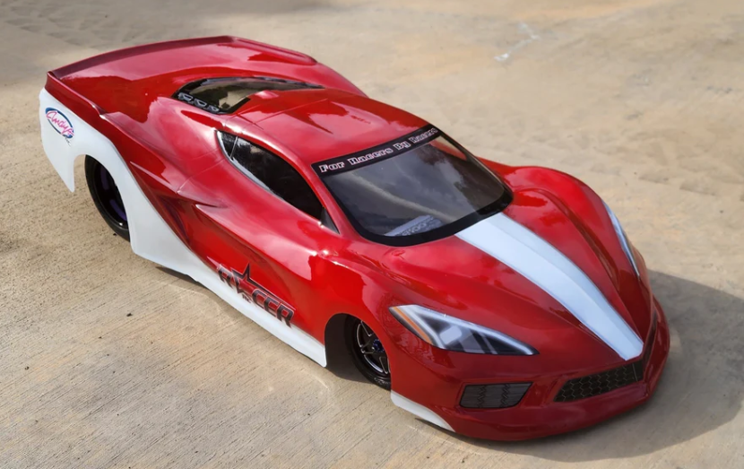 Racer RC by Andy’s RC C8 Z06 No Prep Drag Body, Clear | Luke's Hobbies