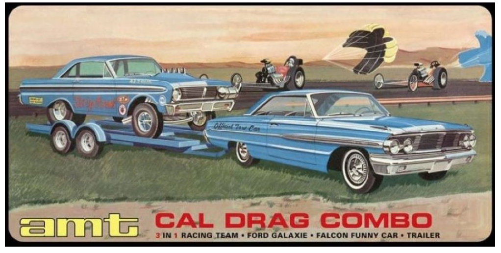 1/25 Cal Drag Combo: 1964 Ford Galaxie, Falcon Funny Car & Trailer (3 ...